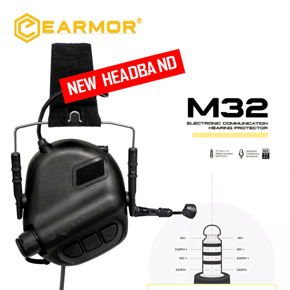 OPSMEN EARMOR M32 MOD3 Tactical Headset Aviation Communication-Black ...